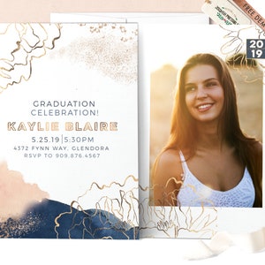 Simple Graduation Party Invitation Template Editable - Etsy
