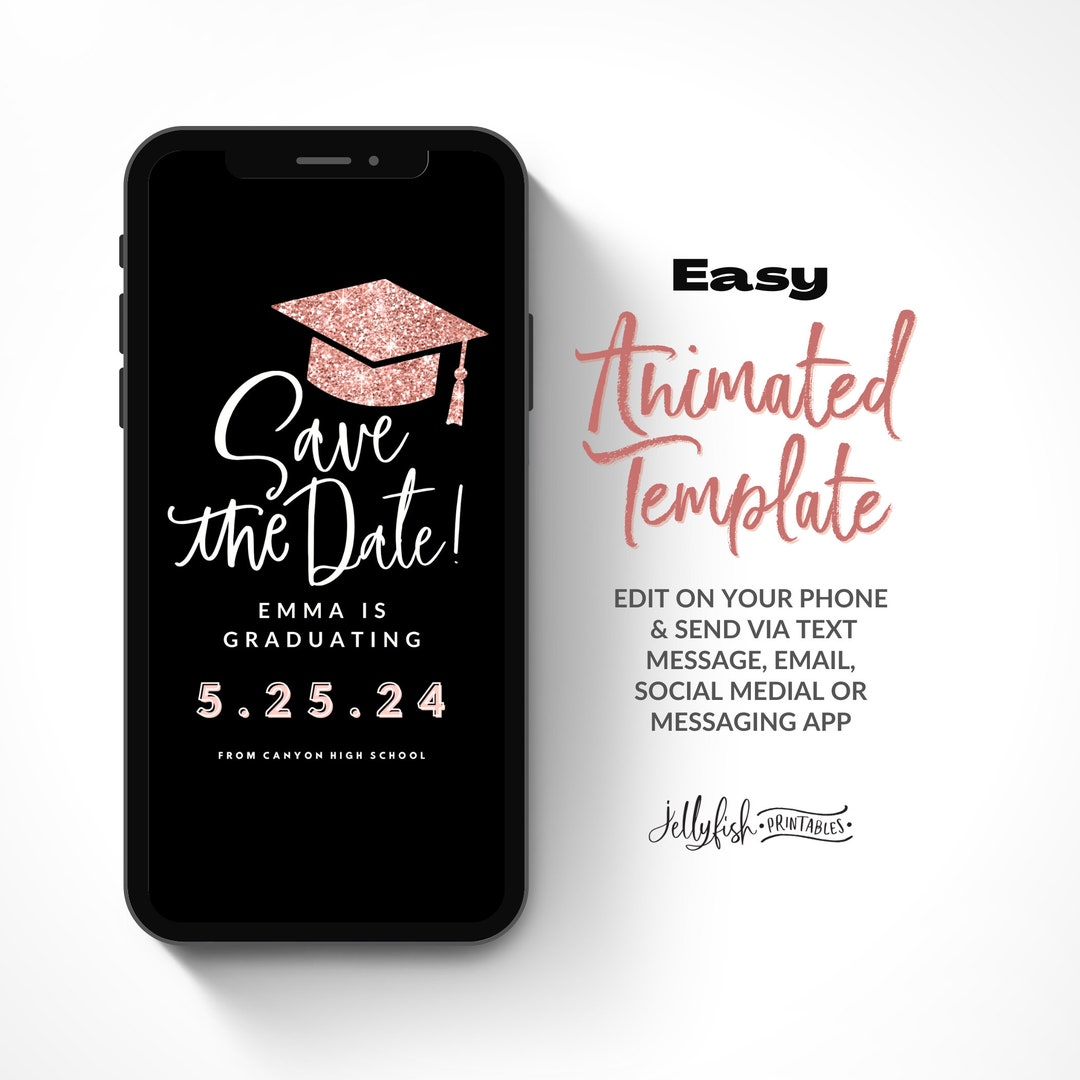 Graduation Save the Date Template for Texting, Save the Date Text ...