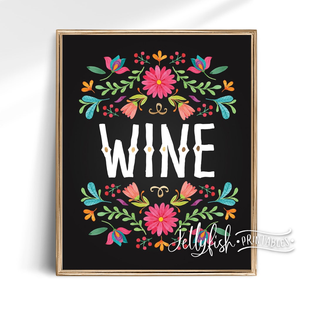 Printable Wine Sign Printed Beverage Signs Party Decorations Shower ...