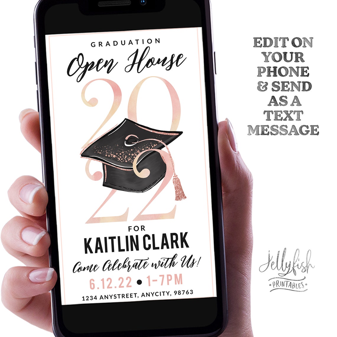 Graduation Open House Text Invite Text Message Invite - Etsy