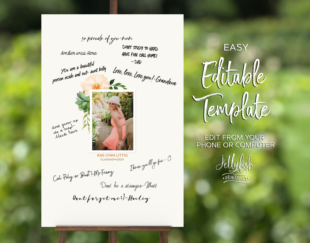 Graduation Signature Board Template, Signature Sign, Graduation Poster ...
