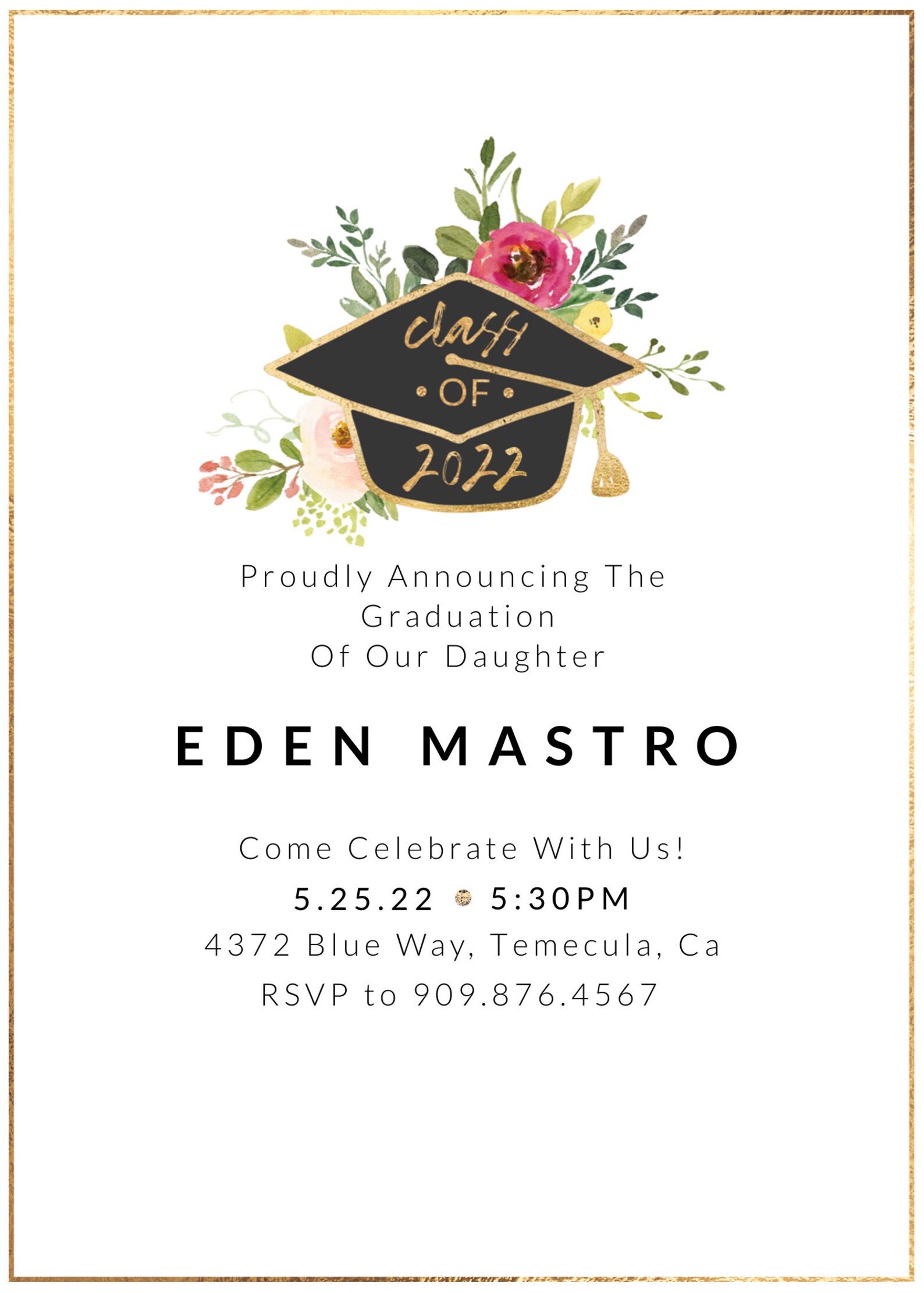 Simple Graduation Party Invitation Template Editable - Etsy