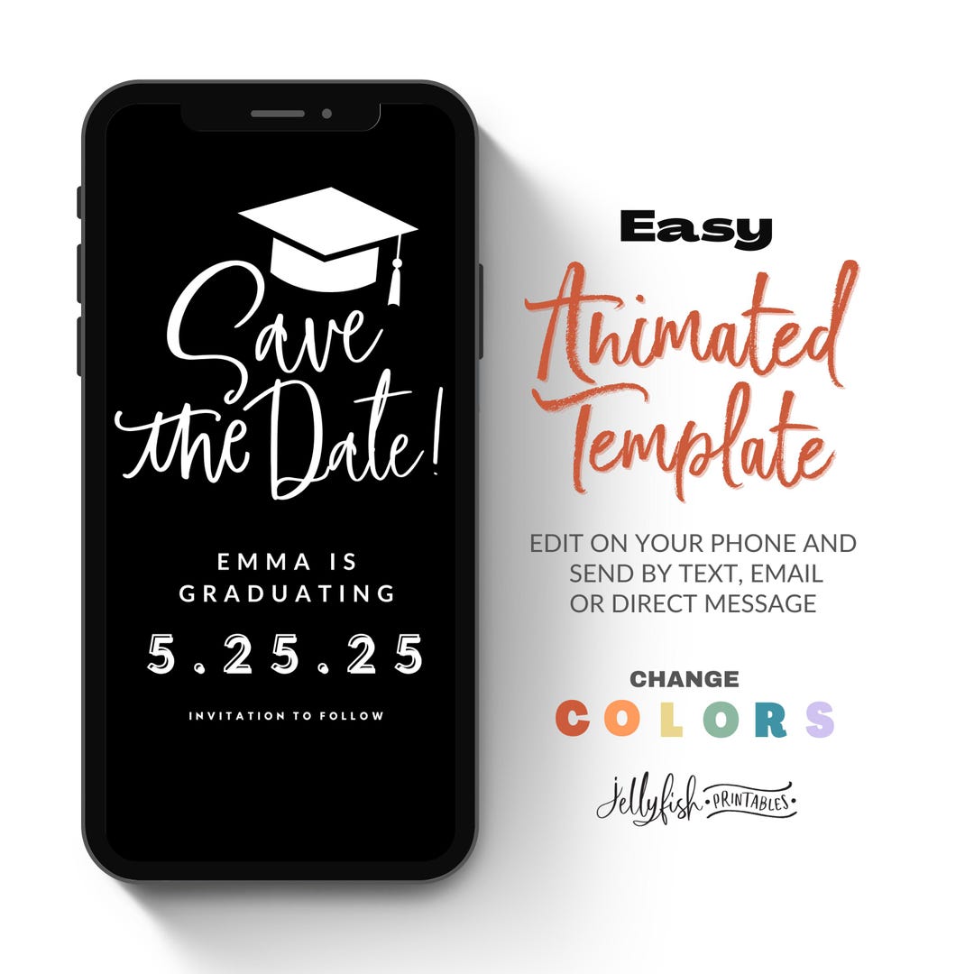 Graduation Save the Date Template for Texting, Save the Date Text ...