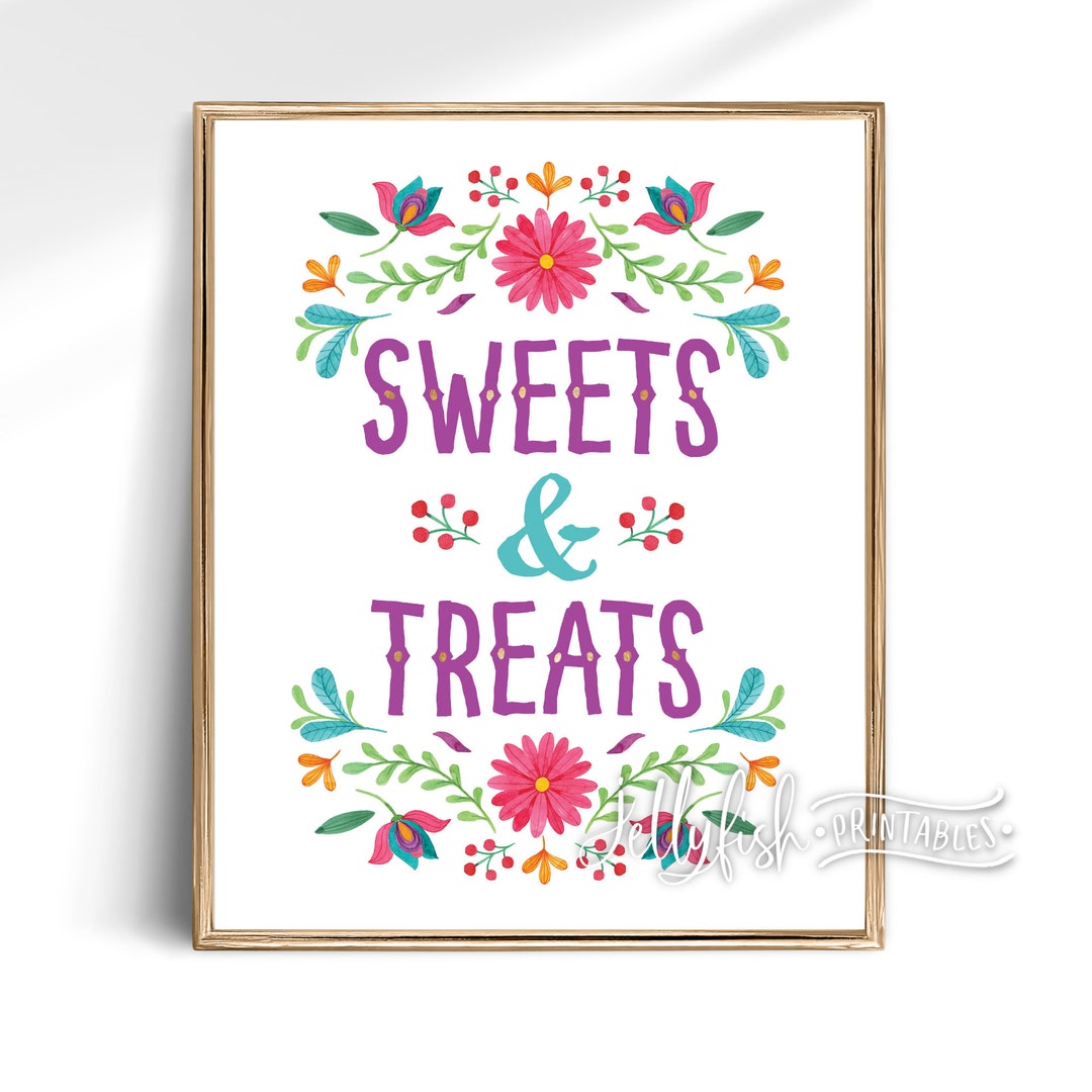 Sweets and Treats Printable Sign Printed Dessert Table Graduation Party ...