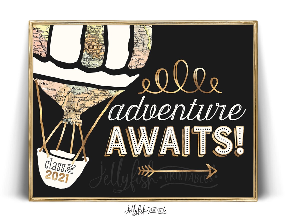 Adventure Awaits Sign Graduation Party Decorations 2022 | Etsy