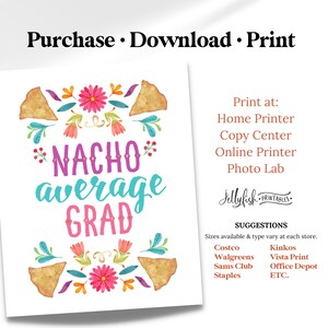 Nacho Average Grad Party Sign | Nacho Bar Sign | Fiesta Graduation ...