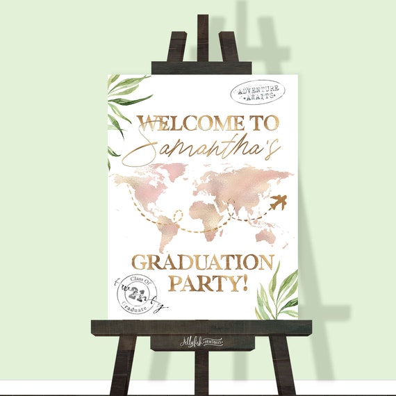 Adventure Graduation Welcome Sign Graduation Decorations - Etsy