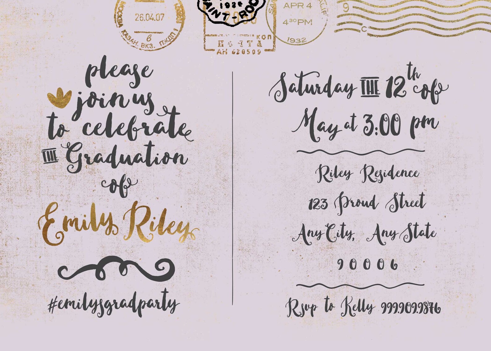 Vintage Postcard Graduation Invitation 2021 Graduation Party | Etsy