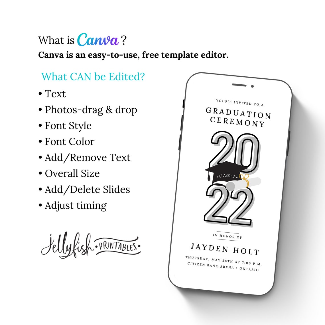 Graduation Ceremony Invitation Template 2022 Instant | Etsy