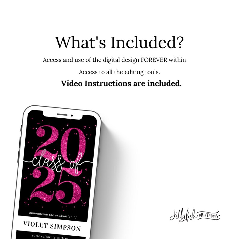 Pink Graduation Invitation Template, 2026 Grad Party Invite, Text ...