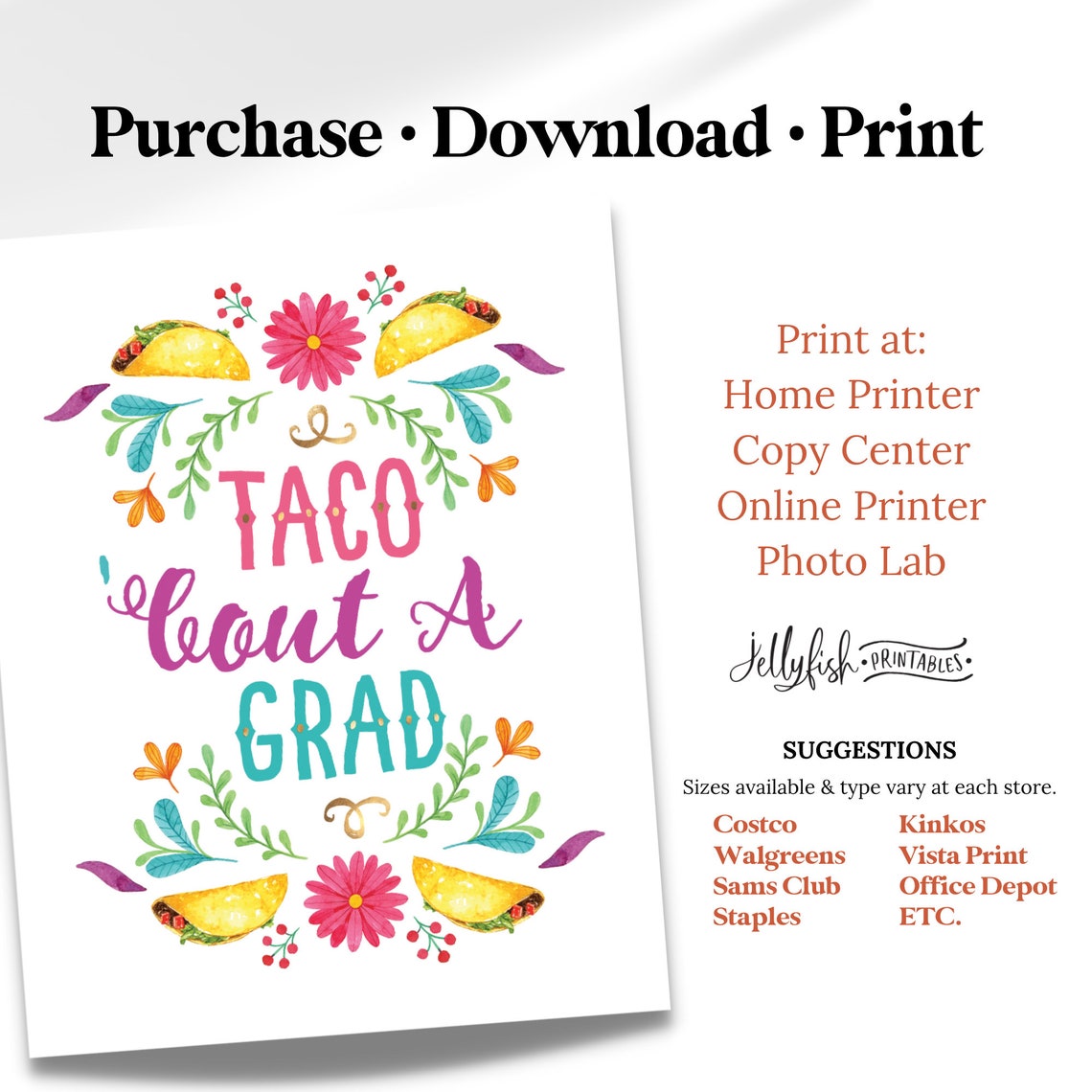 Taco Bout a Grad Party Sign Taco Bar Sign Fiesta - Etsy
