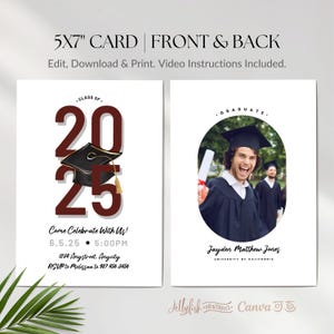 2025 Graduation Party Invitation Template Bundle | Editable Grad Card ...