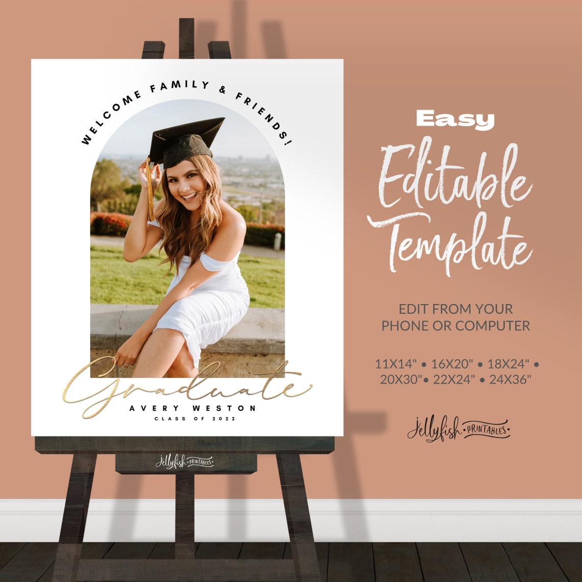 Photo Graduation Welcome Sign Template Graduation Decorations | Etsy