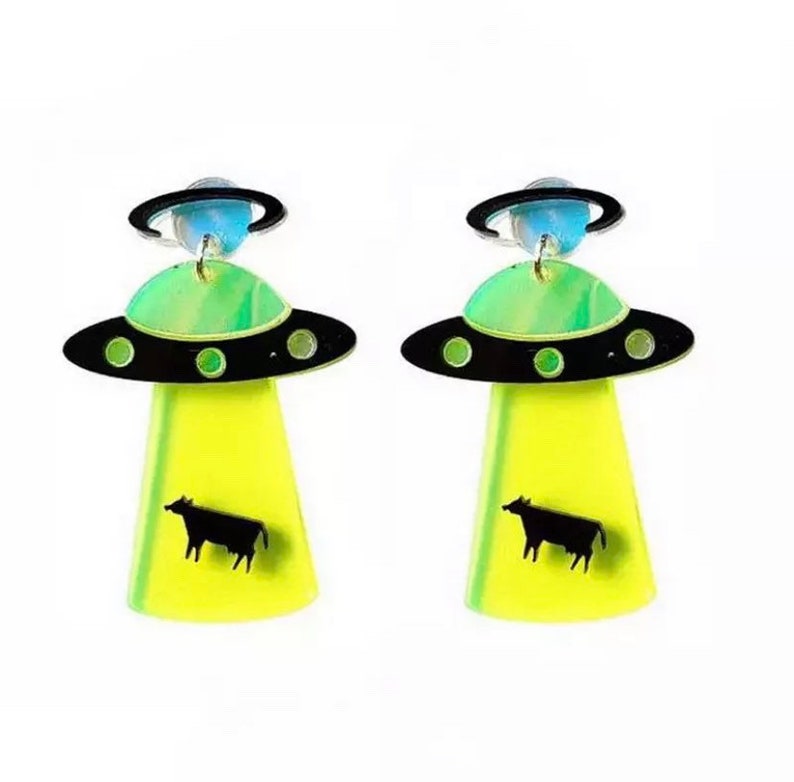 UFO Alien Abduction Dangle Earrings - Etsy