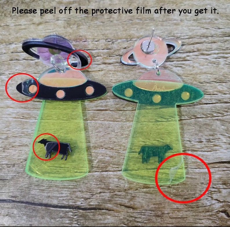 UFO Alien Abduction Dangle Earrings - Etsy