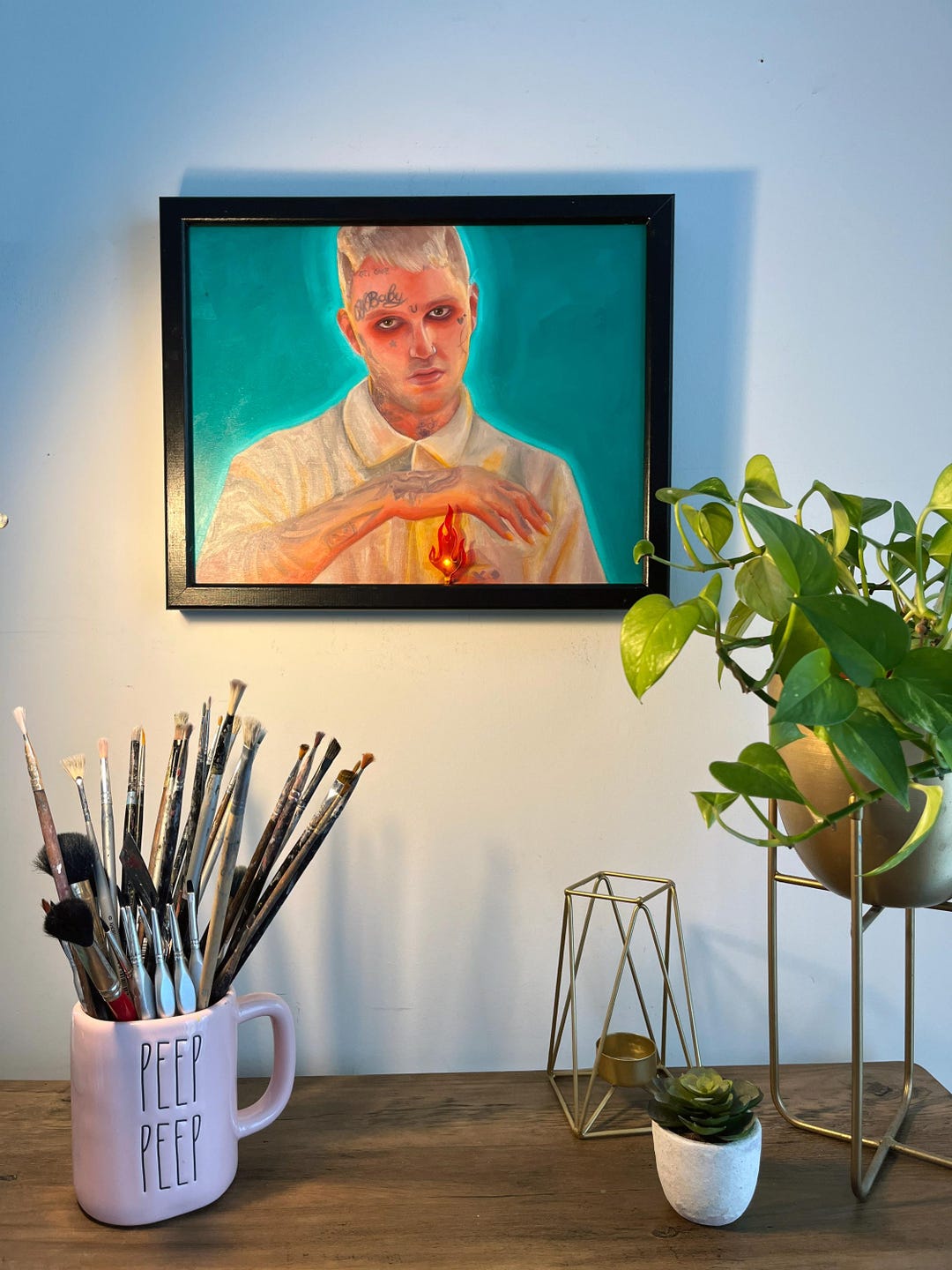 Framed Lil Peep Light up Oil Painting - Etsy