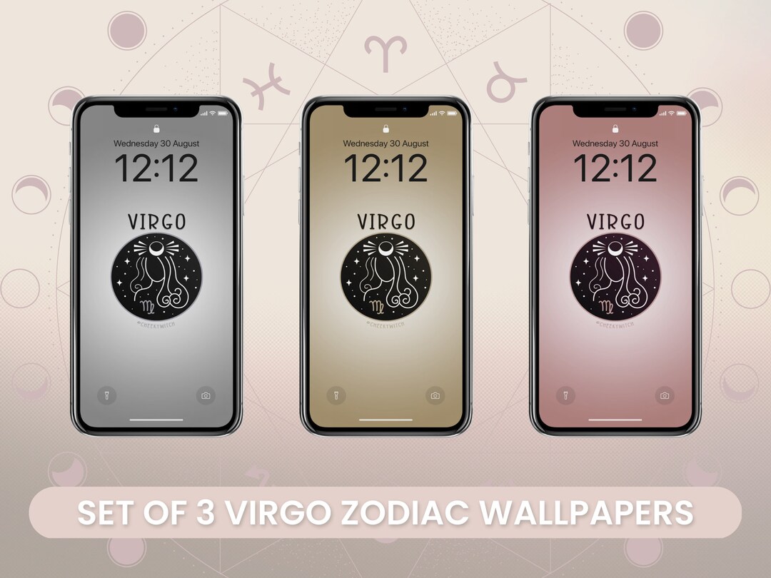 Virgo Phone Wallpaper, Pack of 3 Apple iPhone Wallpaper, Zodiac ...