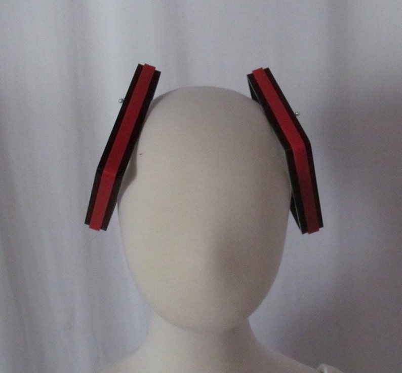 Vocaloid Hatsune Miku Hair Accents Square Black and Red Cosplay Costume ...
