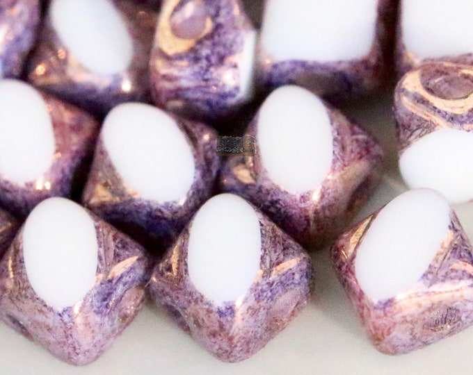 50pcs NEW 5mm Silky Beads Chalk White VEGA LUSTER Table Cut Silky Beads ...