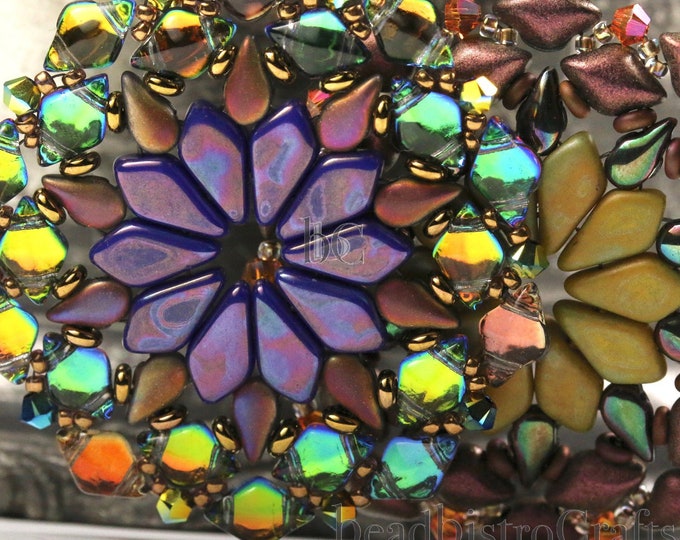 Diamonduo ROSE MANDALA Pendant PATTERN Pendant Motif Tutorial Using 2 ...