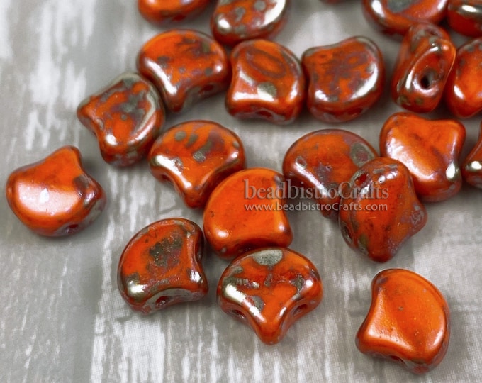 30pcs Czech 2-hole GINKO Beads Ginko Duo Opaque Persimmon - Etsy