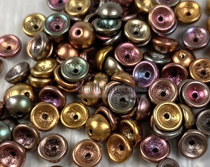 Teacup Bead 145pcs Matte METALLIC Bronze IRIS 2x4mm Czech Glass Tea Cup ...