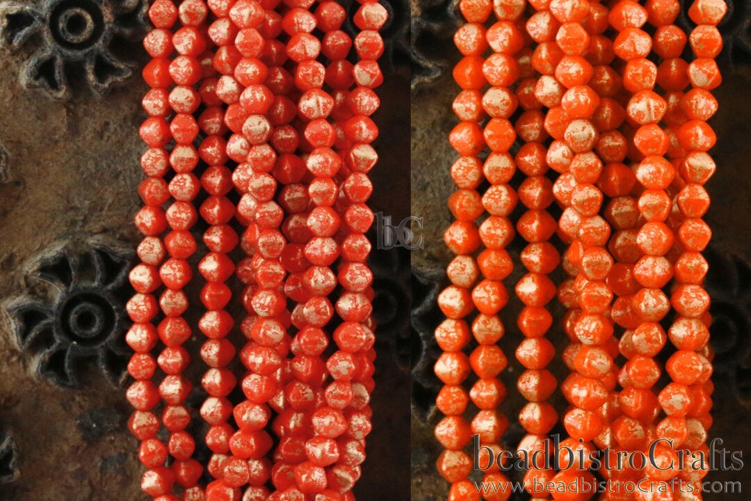 4x4mm Czech Glass MINI Bicones - 50pc or 200pc - Pressed Glass Bead ...