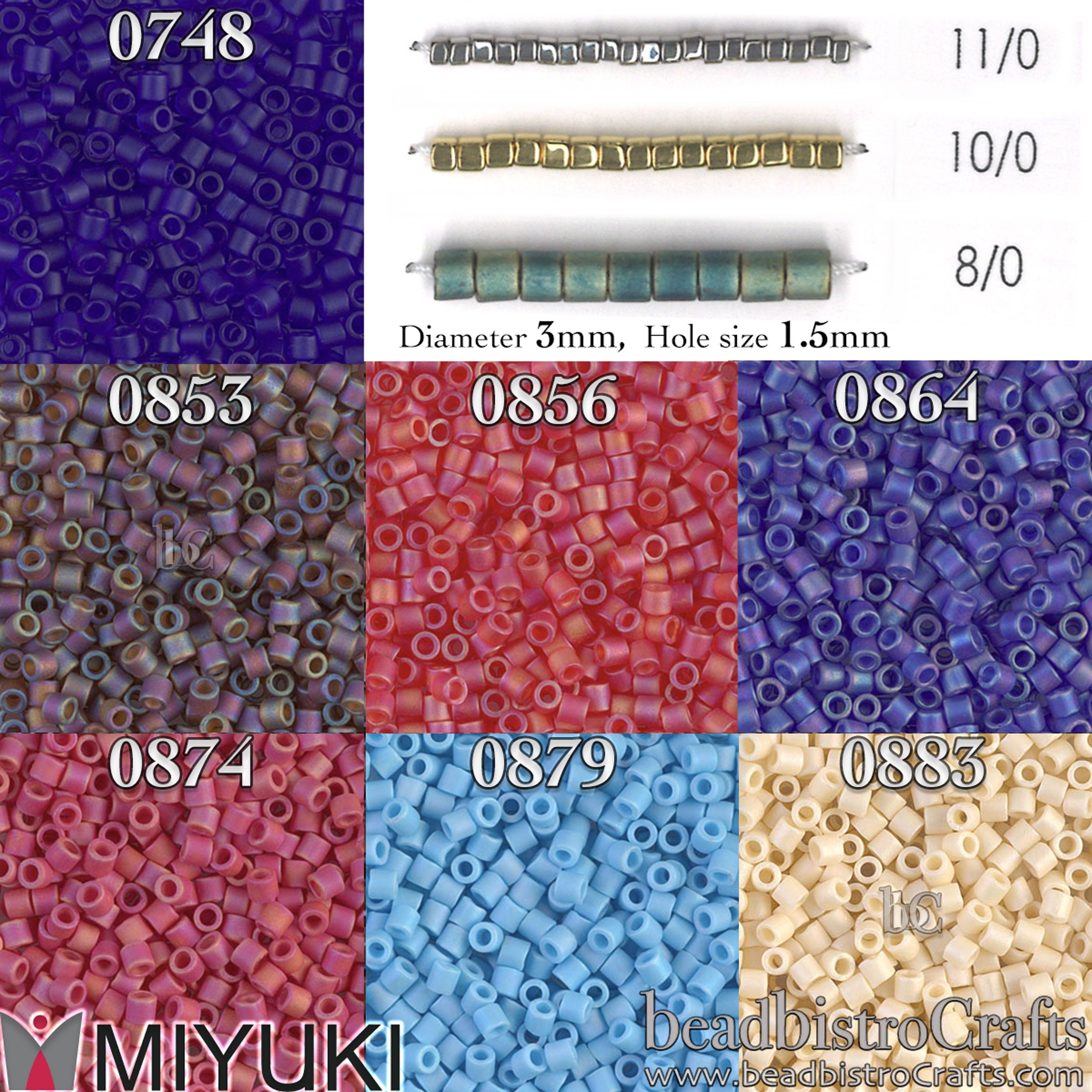 Size 8 DELICA Beads * CHOOSE Colors * MIYUKI Japanese Cylinder Seed ...