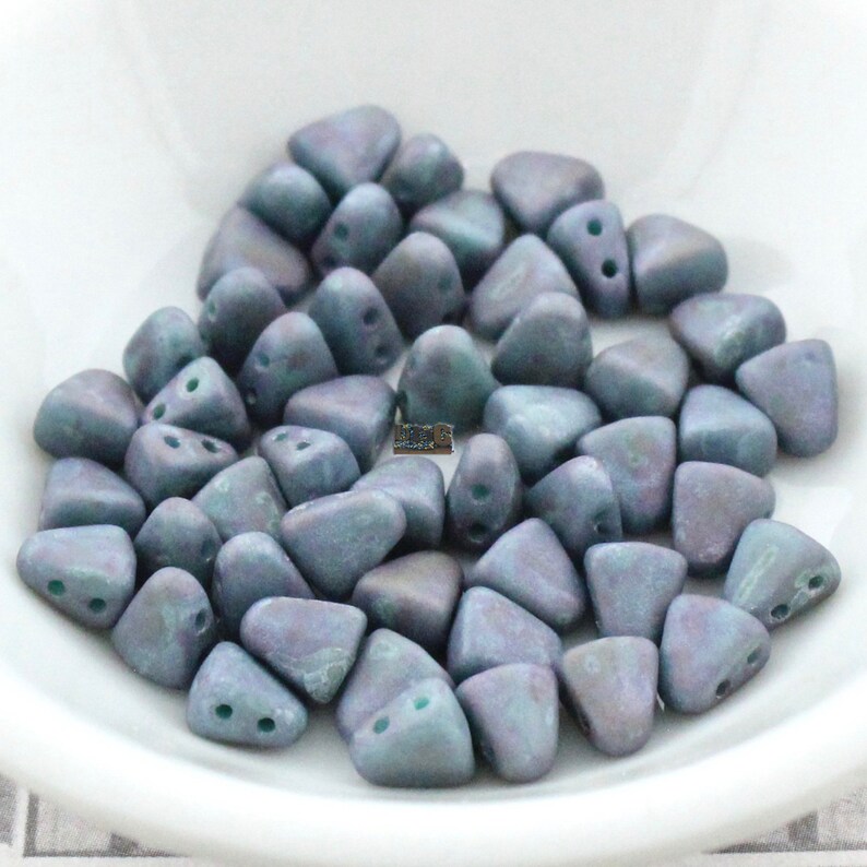 50pcs Czech NIB-BIT beads new 2 hole Nib Bit Matte NEBULA | Etsy