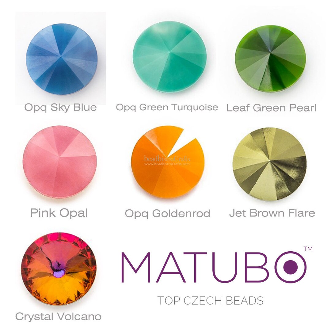 Czech Glass RIVOLI Stones - CHOOSE Your Color & Size - Bright Opaque ...