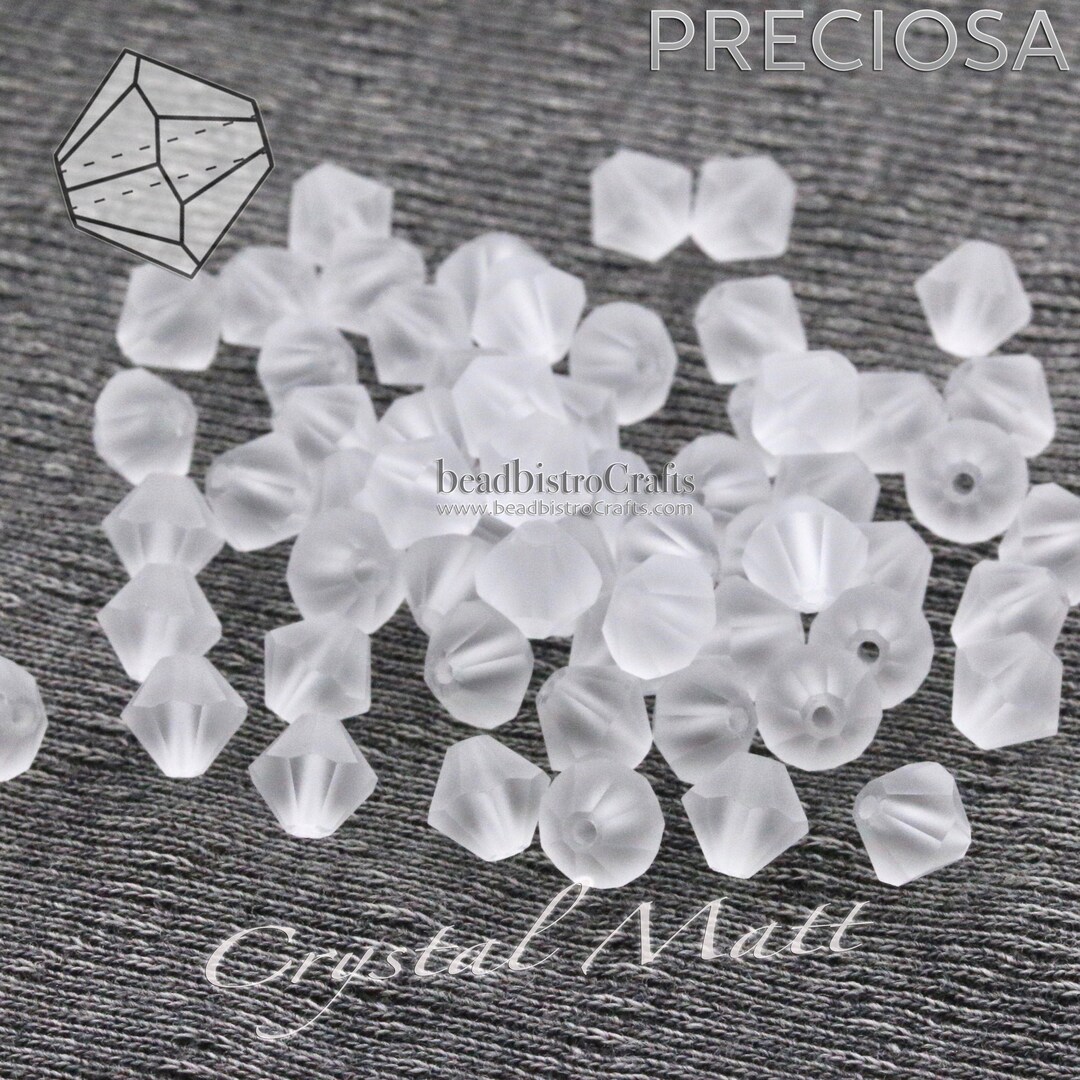 6mm / 8mm Crystal MATT - 12, 36 or 72pcs Facetted Bicone Shaped MC Bead ...