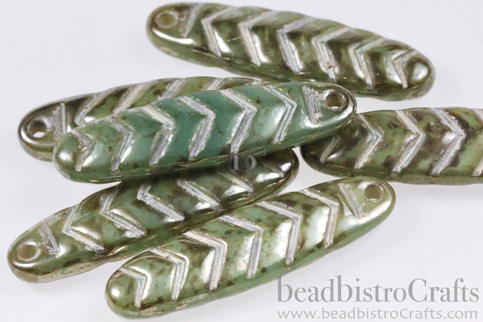 2pcs CHEVRON DAGGERS Original Czech Glass Bead Aqua Golden - Etsy