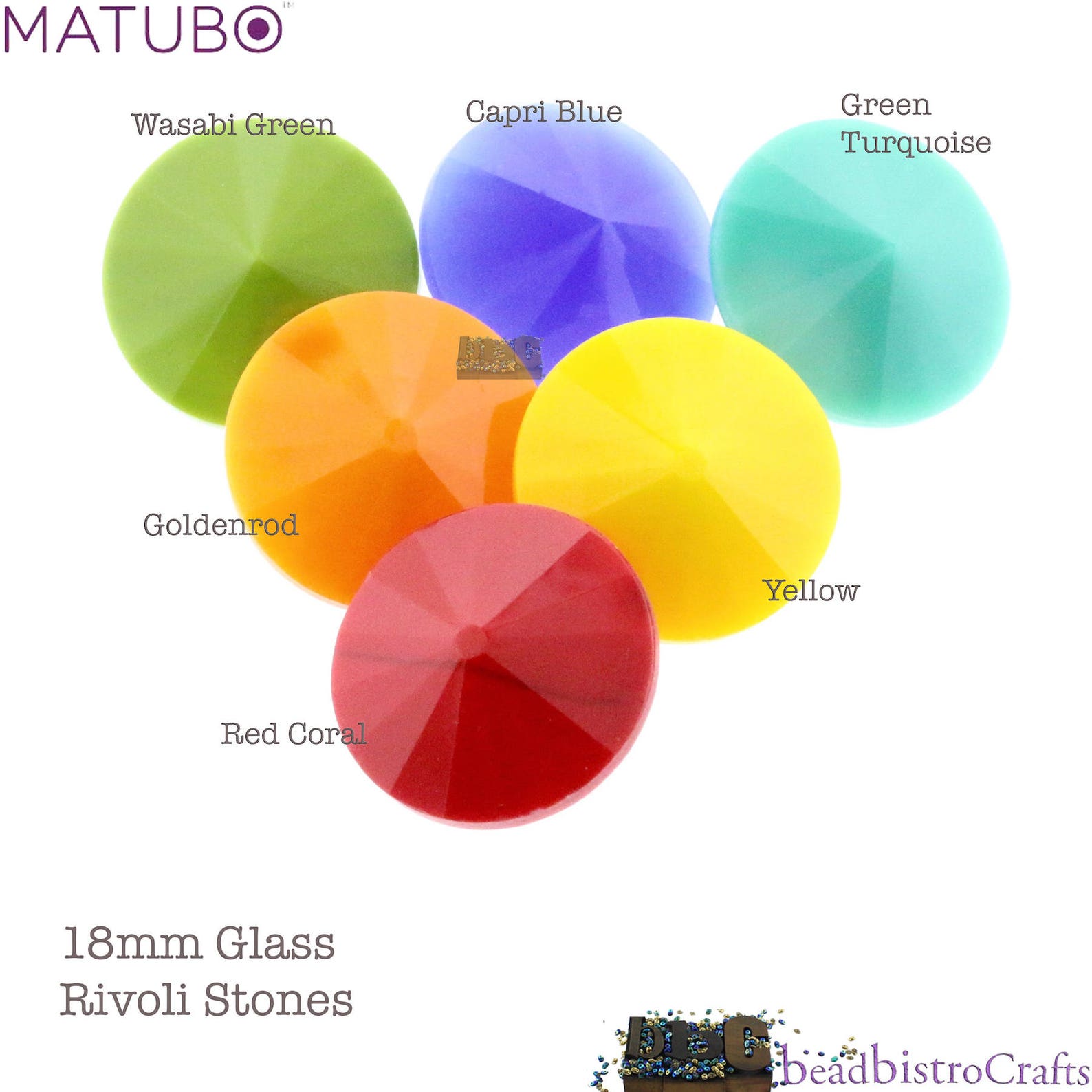 Czech Glass RIVOLI Stones - CHOOSE Your Color & Size - Bright Opaque ...