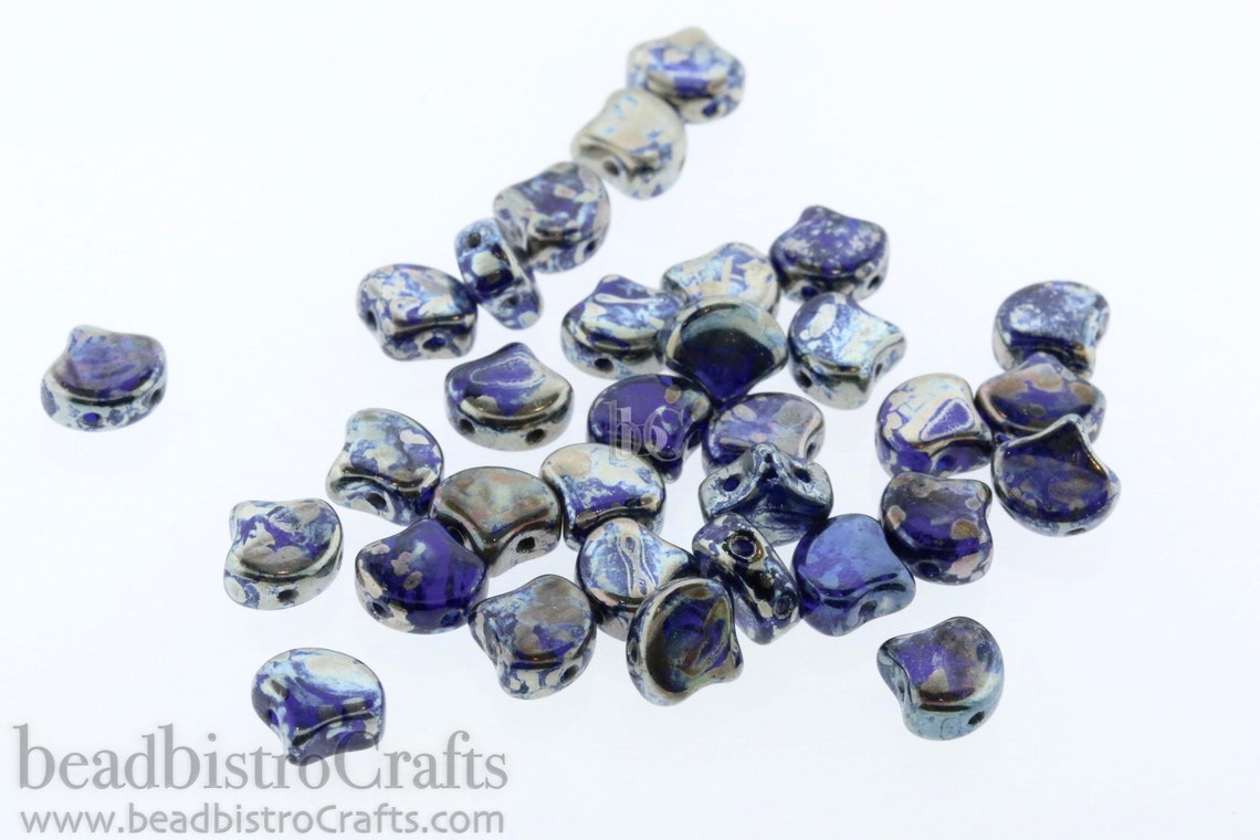 30pcs Czech 2-hole GINKO Beads Ginko Duo Cobalt REMBRANDT - Etsy