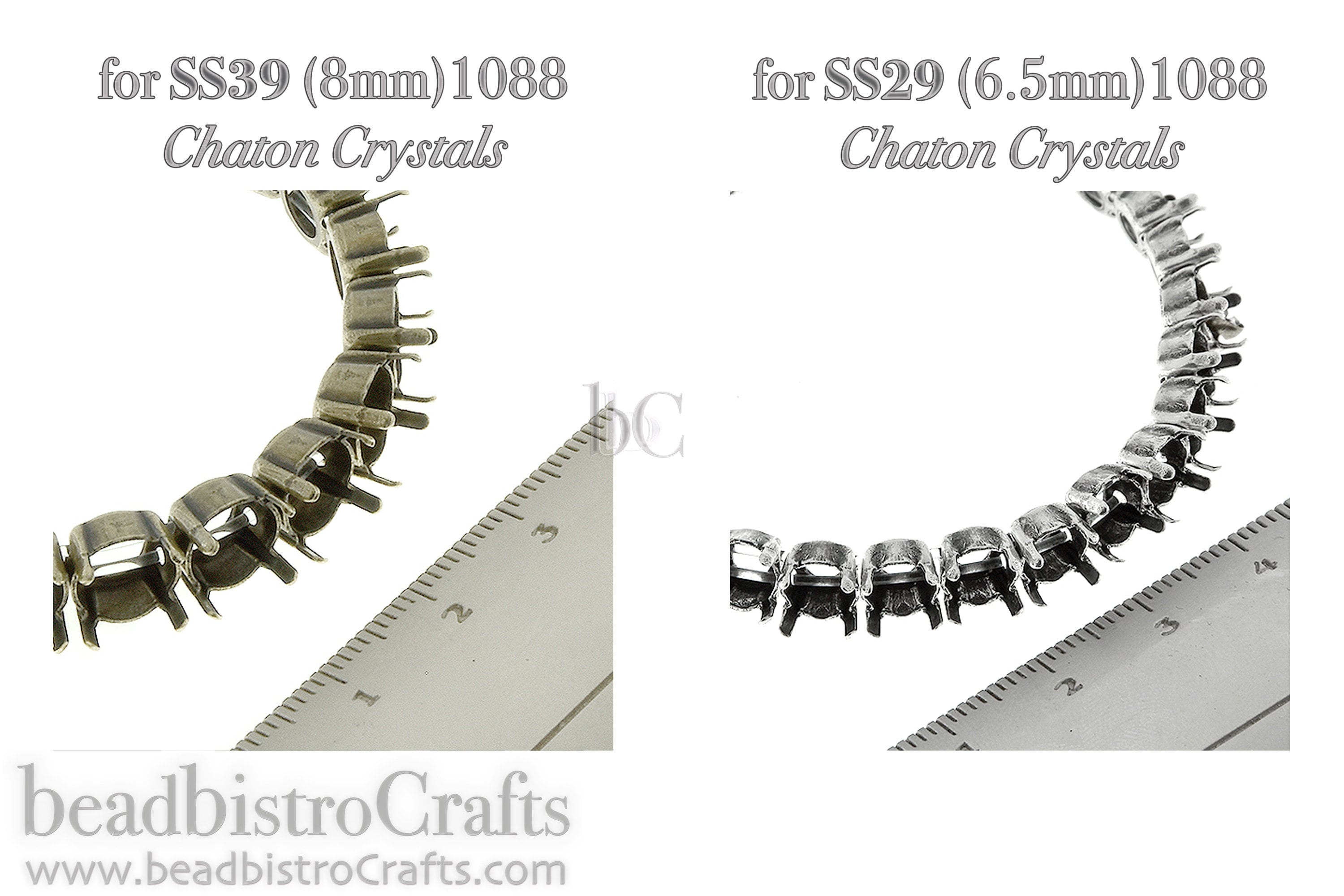 SETTINGS for 39SS / 29SS Stone - * Crystals - Sew-on Rhinestone 2-hole ...