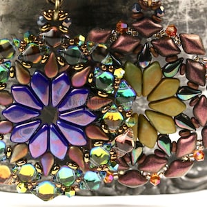 Diamonduo ROSE MANDALA Pendant PATTERN - Pendant Motif Tutorial Using 2 ...