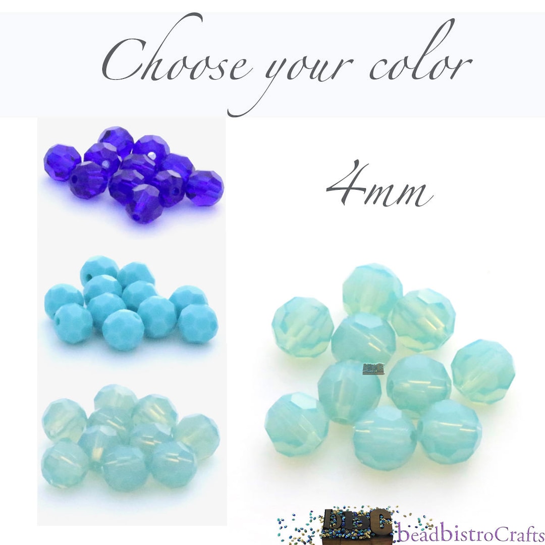 24pcs - Swarovski 5000 4mm Round Crystal Beads * CHOOSE YOUR COLOR ...