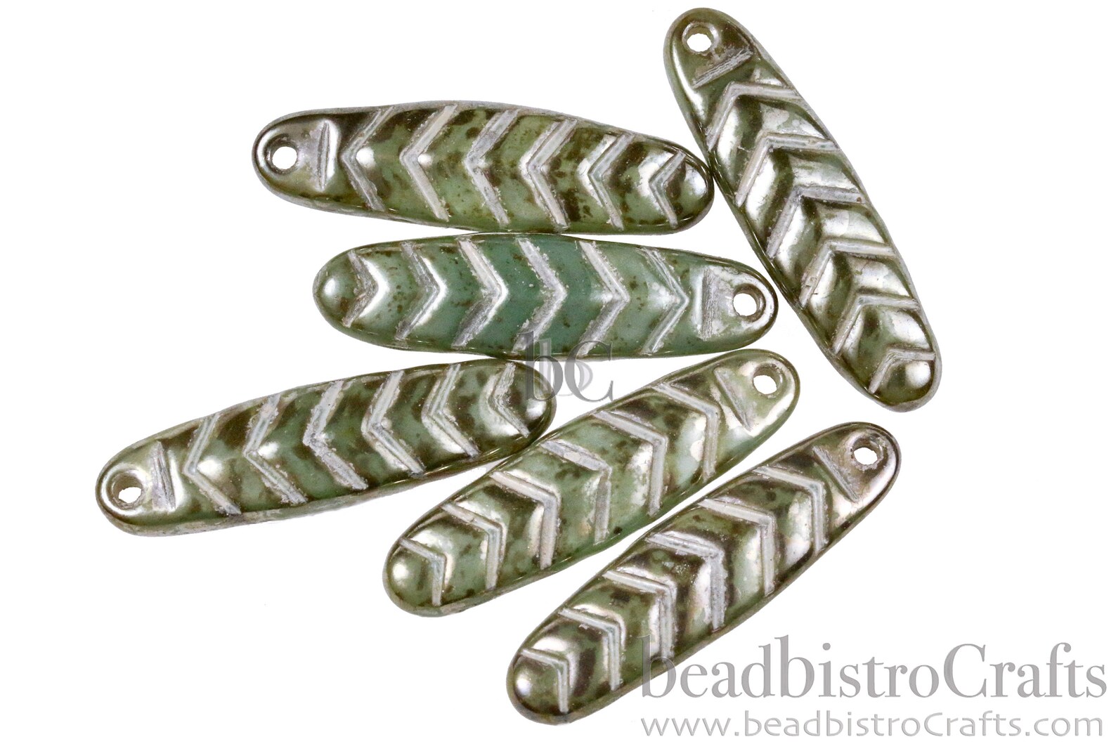 2pcs CHEVRON DAGGERS Original Czech Glass Bead Aqua Golden - Etsy