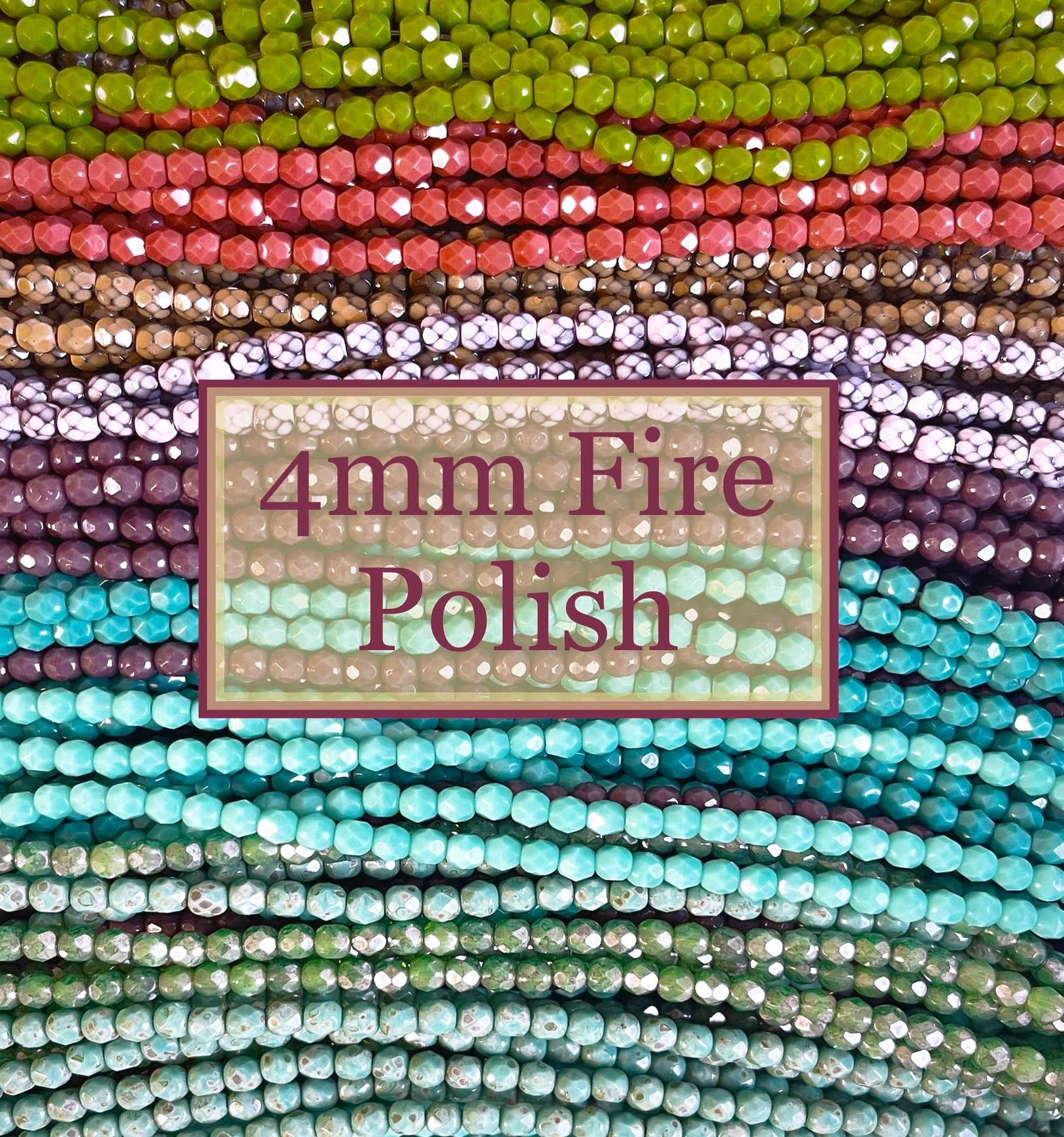 4mm Fire Polish Beads * Fire Polish Facetted Czech Glass Beads - CHOOSE ...