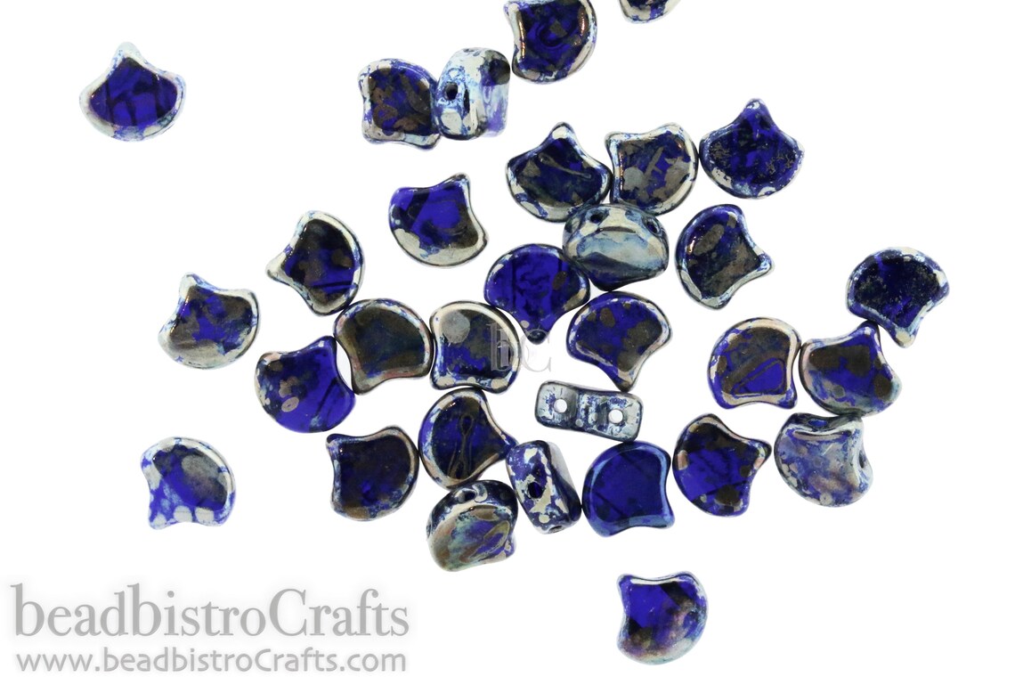 30pcs Czech 2-hole GINKO Beads Ginko Duo Cobalt REMBRANDT - Etsy