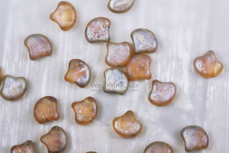 30pcs Czech 2-hole GINKO Beads Ginko Duo Medium Topaz - Etsy