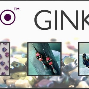 30pcs Czech 2-hole GINKO Beads - Ginko Duo - Opaque Limon Full CAPRI Gold Matte BATIK * Ginko ...