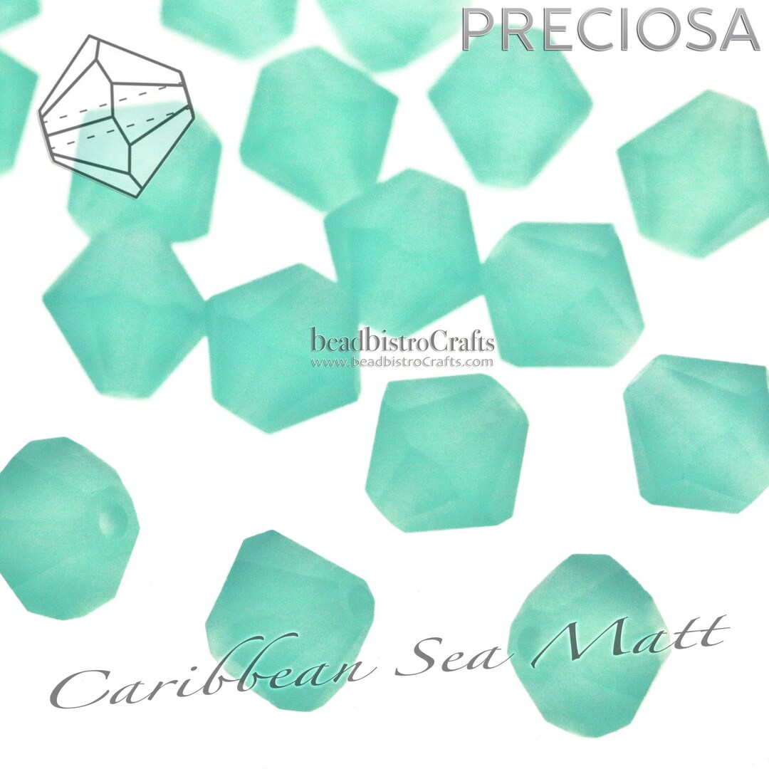 6mm Caribbean Sea MATT - 36 or 72pcs Facetted Bicone Shaped MC Bead ...