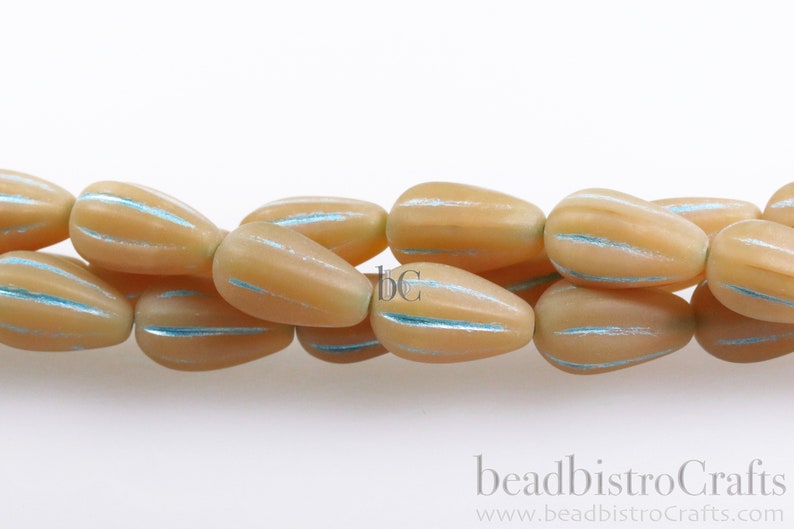 Melon Drops Caramel Glass 8pcs Melon Beads Czech Glass - Etsy