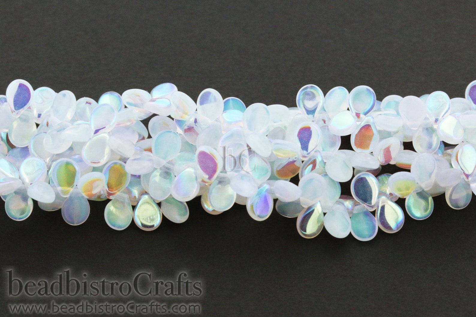 50pcs Czech Pip Beads NEW Milky White OPAL AB Petals Glass - Etsy