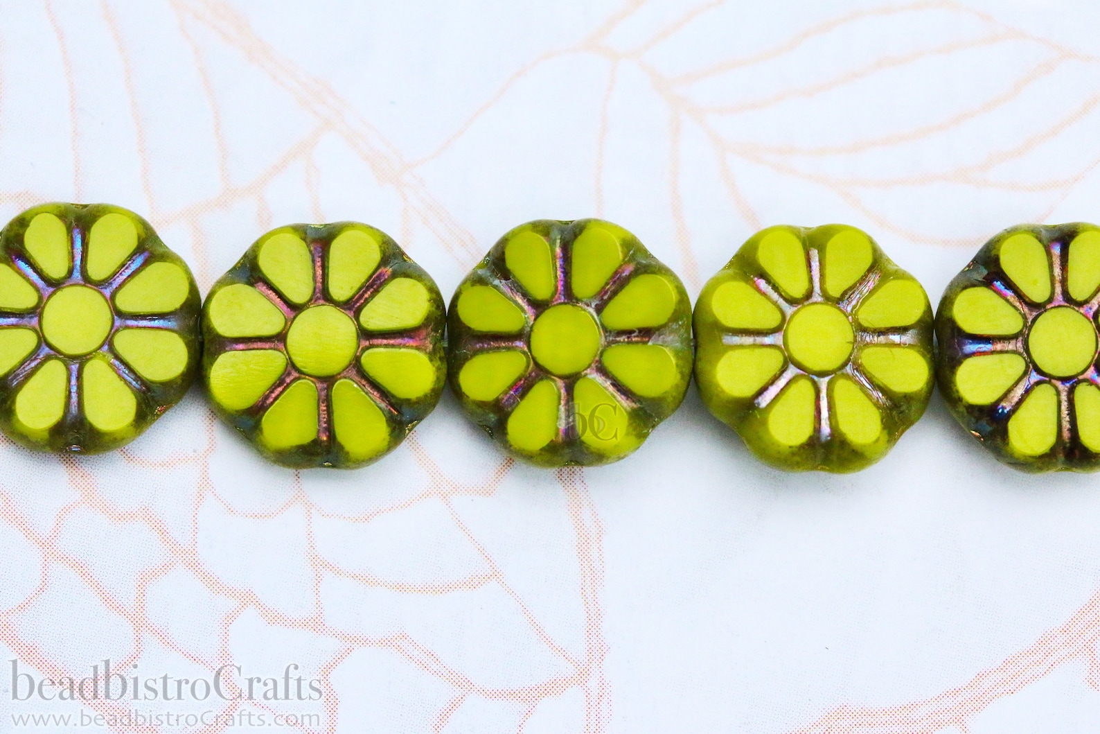 4pcs Table Cut Czech - 12mm Cosmo Flower Design - Flat Coin Bead ...