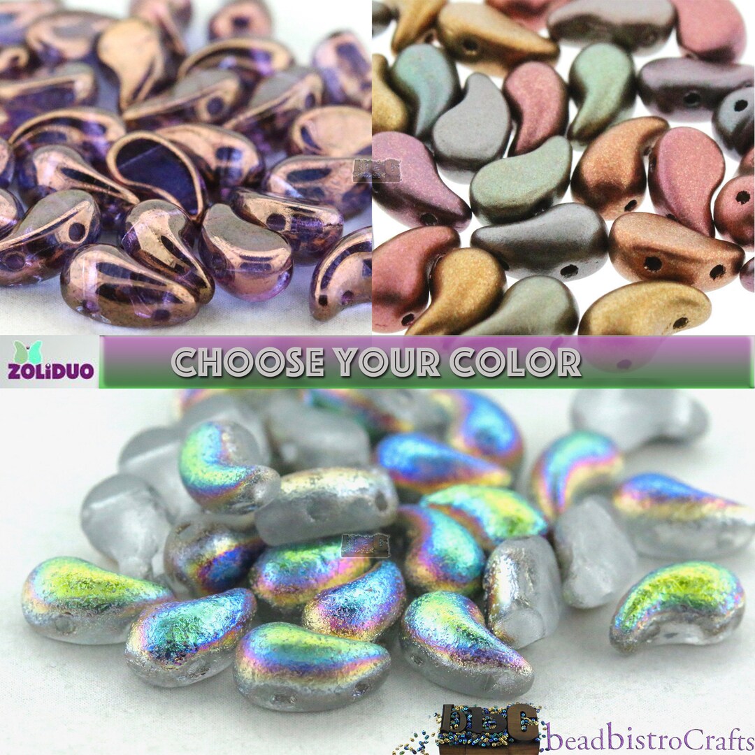 100pcs * BULK PRICE * Zoliduo Beads - 2-hole Czech - 3 Colors - Left ...