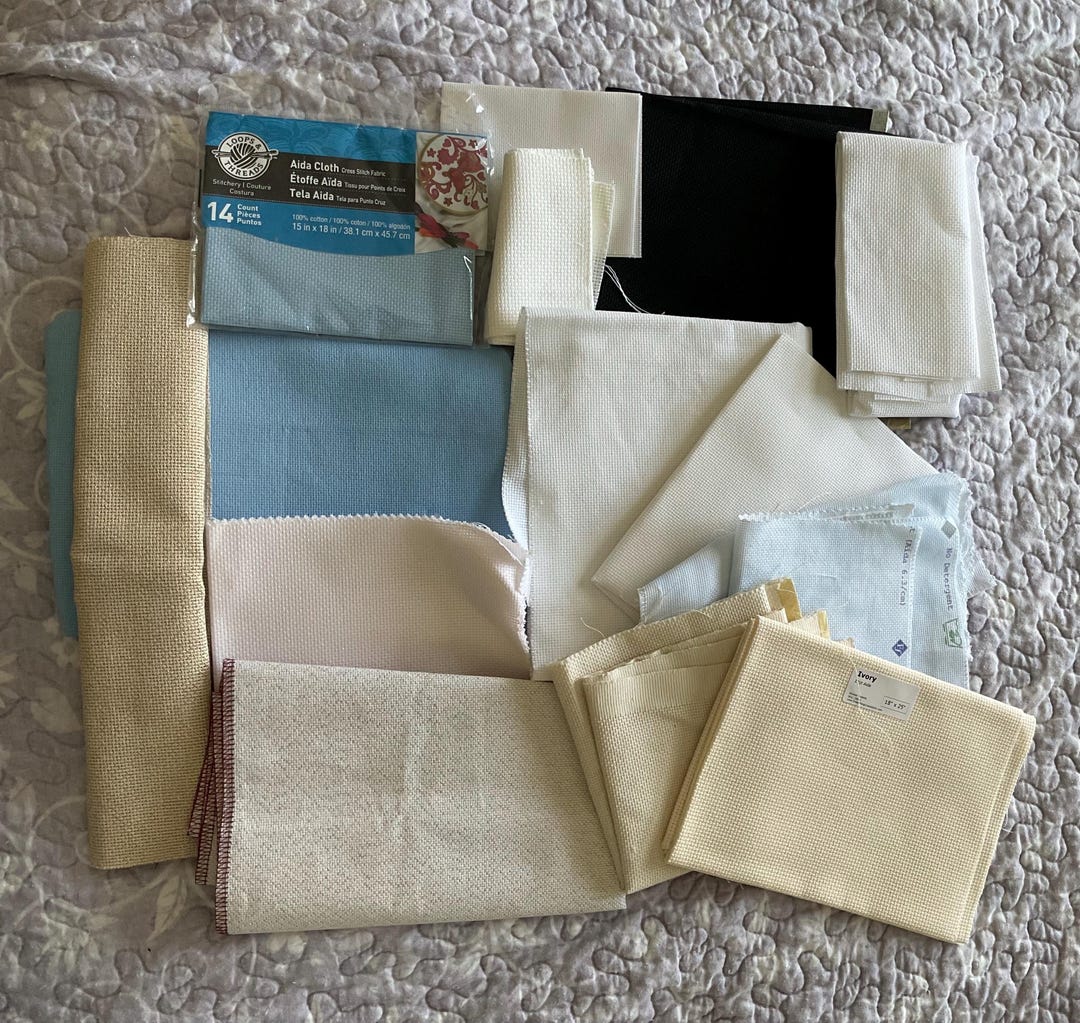 Aida Cloth Destash Bundle of Different Colors, Sizes and Counts Some ...