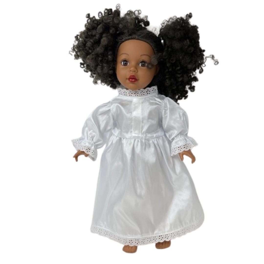 White Formal Dress for 18 Inch Dolls, Wedding or Communion Dress ...