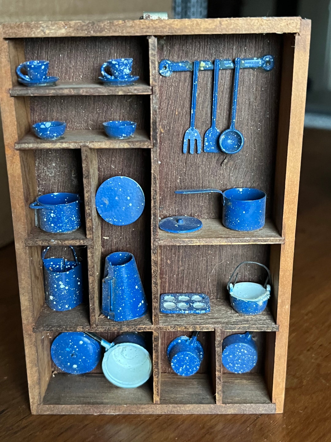Blue Graniteware Miniatures, Framed - Etsy